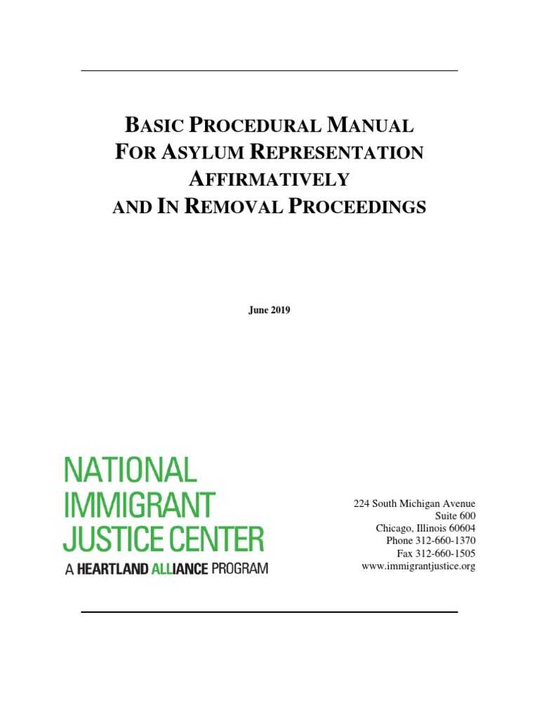 NIJC Asylum Manual - 06 2019 Final | PDF | Removal Proceedings | Asylum ...