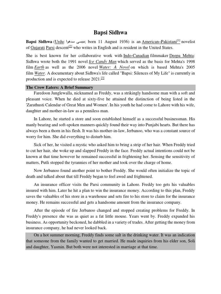 The Crow Eaters: A Brief Summary of Faredoon Junglewalla's Life | PDF