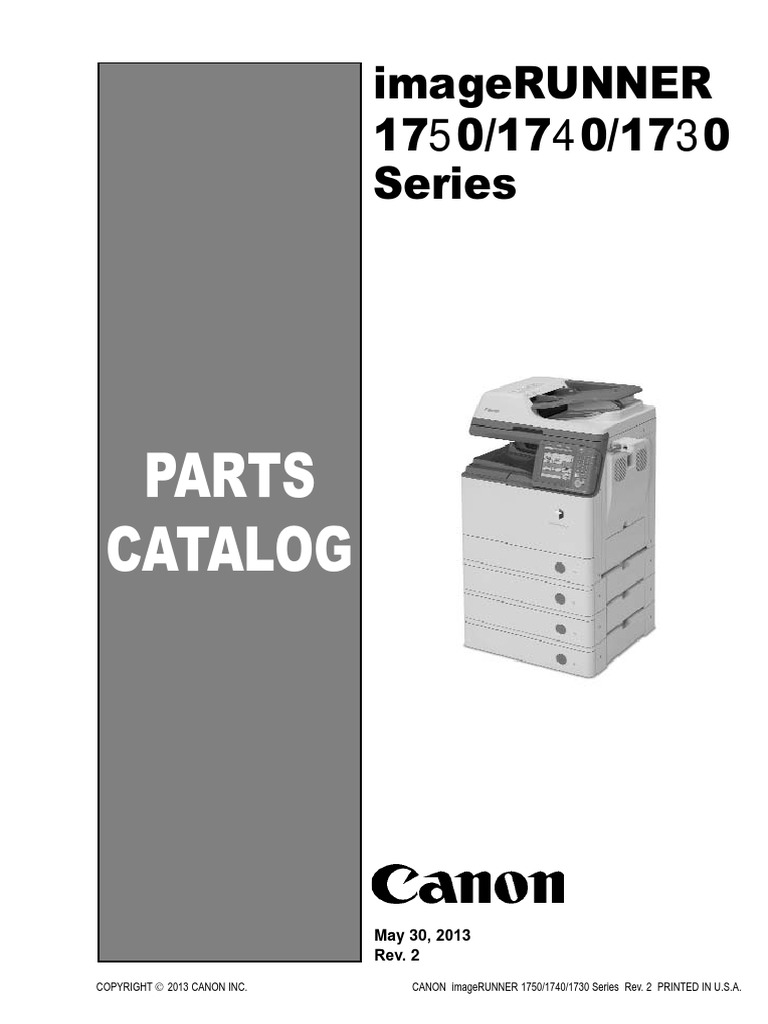PARTS GUIDE imageRUNNER - 1750 - 1740 - 1730 - Series - PC - Rev2 ...
