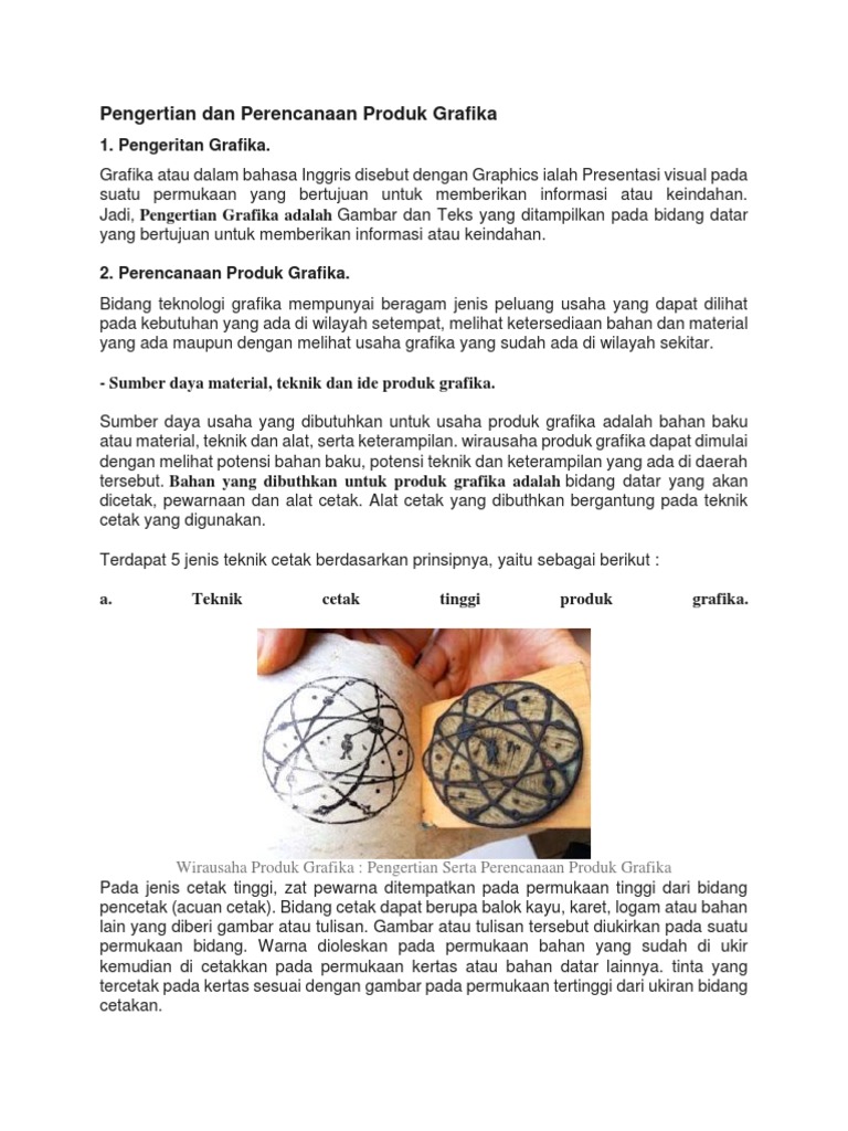 Pengertian Dan Perencanaan Produk Grafika | PDF