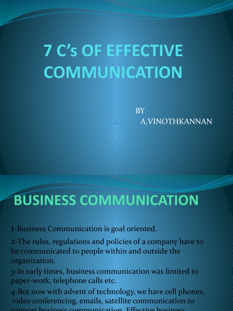 7 C's OF EFFECTIVE COMMUNICATION | PDF