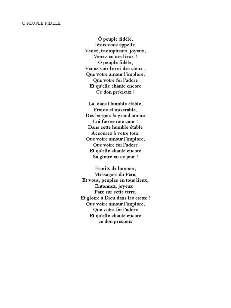 O Peuple Fidele | PDF