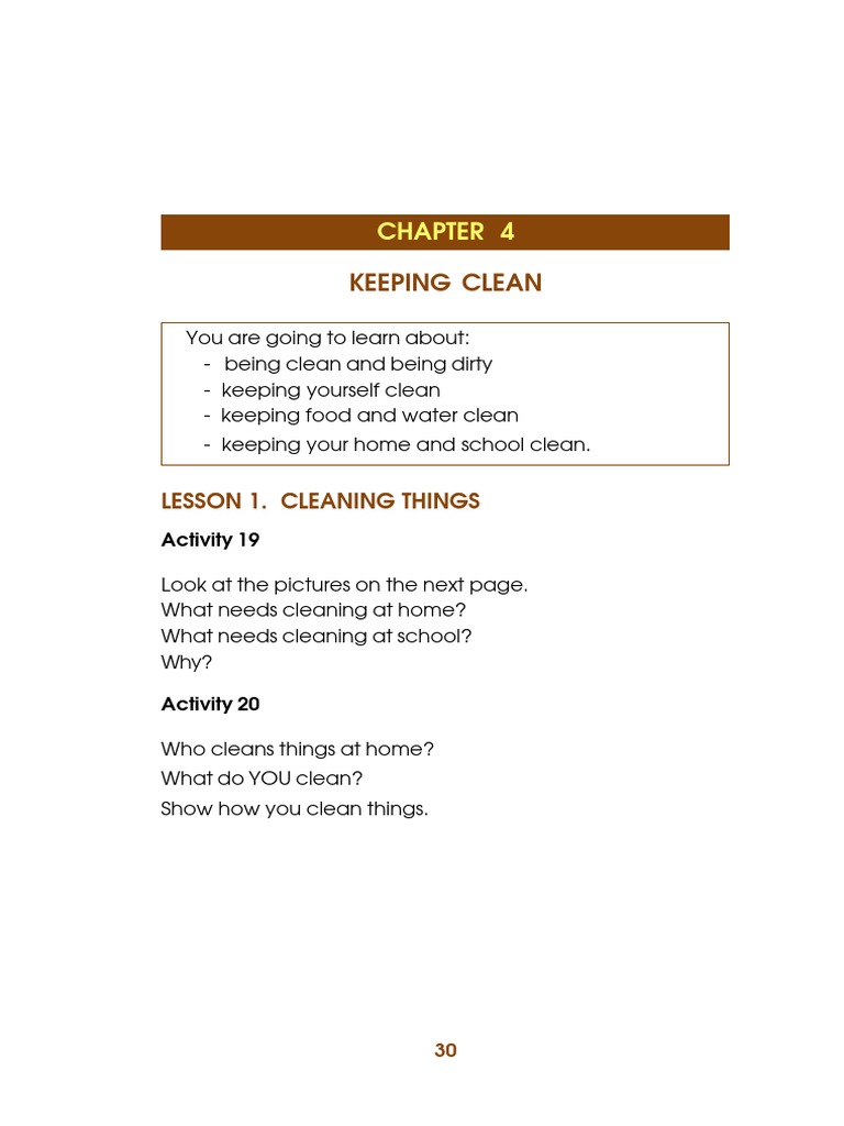 Keeping Clean and Healthy Worksheets | PDF | Water