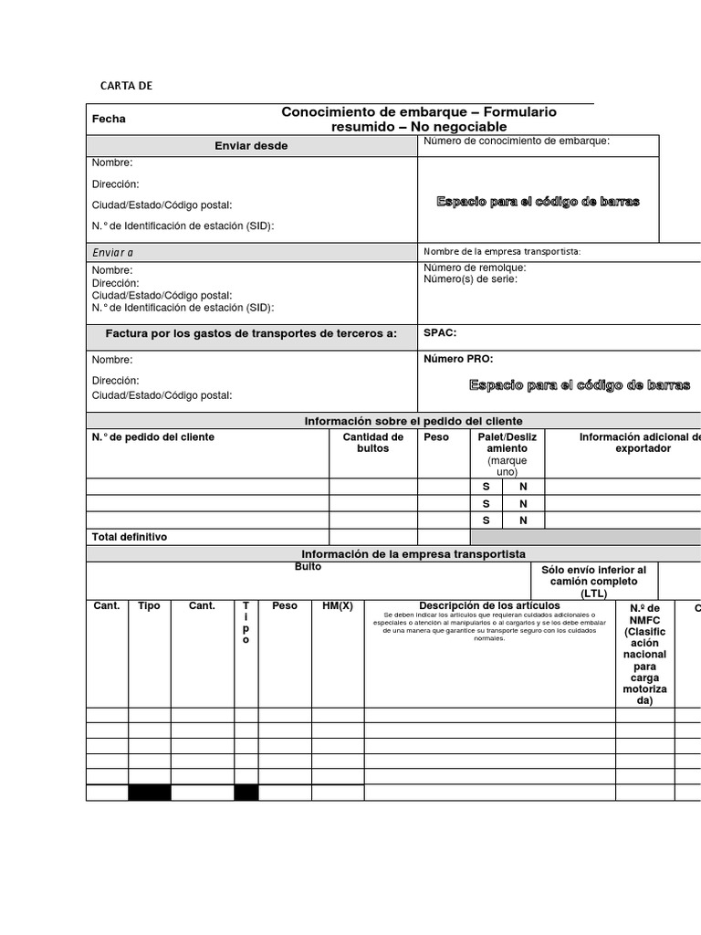 Carta de Embarque | PDF | Transporte | Business