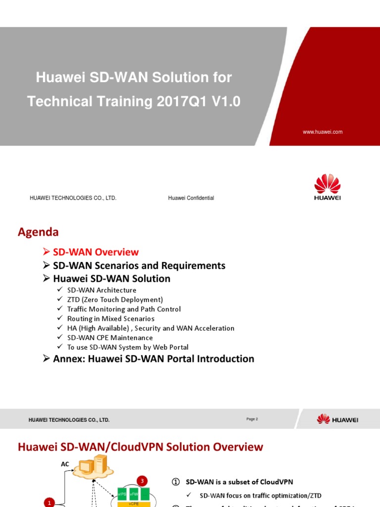 Huawei SD-WAN Solution For Technical Training 2017Q1 V1.0 | PDF ...
