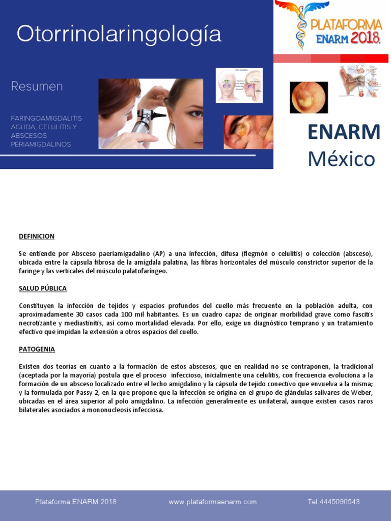 Abceso Periamigdalino | PDF | Penicilina | Enfermedades y trastornos