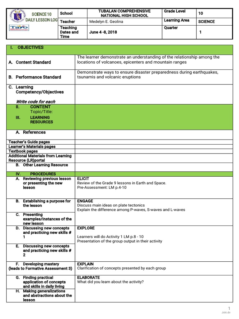 7es Lesson Plan Template PDF | PDF | Teaching | Pedagogy