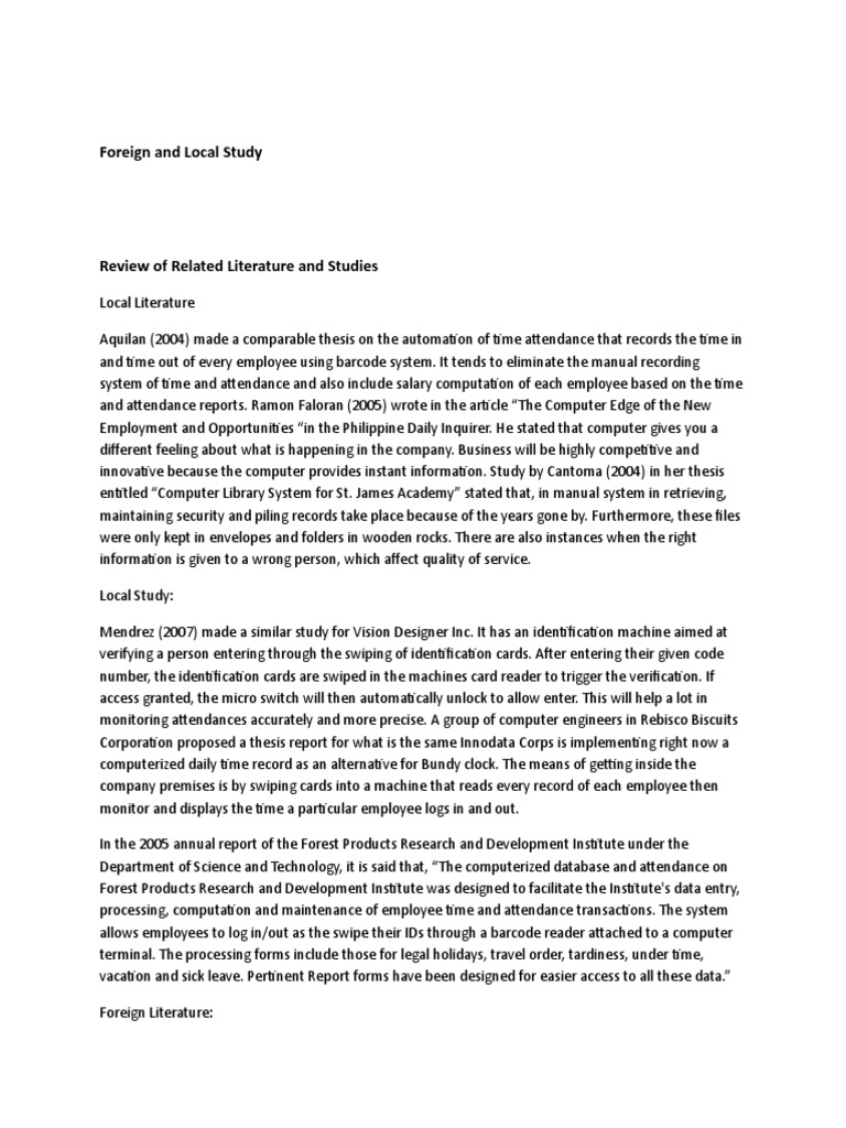 Review of Related Literature - Foreign | PDF | Automation | Databases