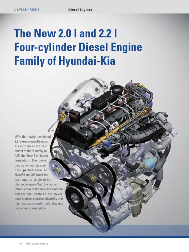 The New 2 0 L and 2 2 L Four Cylinder Diesel Engine Family of Hyundai ...