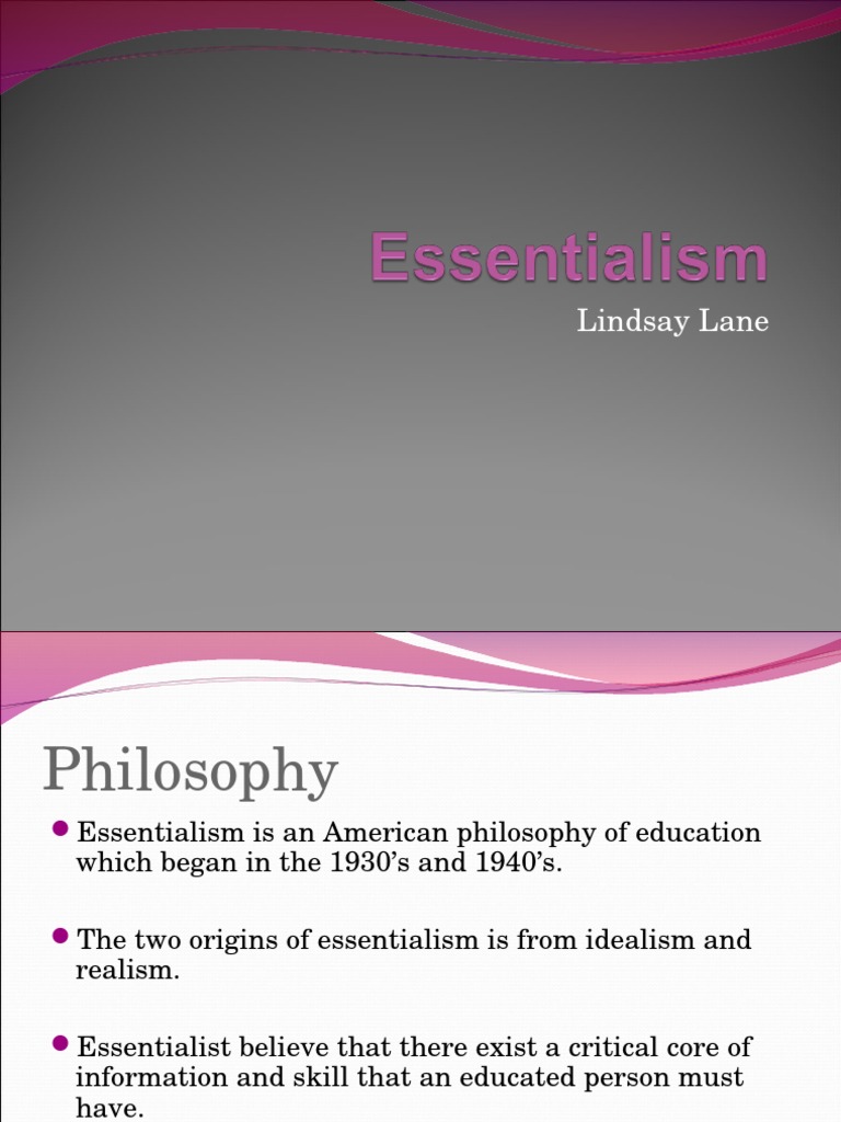 Essentialism | Download Free PDF | Curriculum | Essentialism