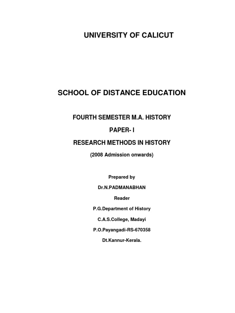 Research Methods in History PDF | PDF | Historian | Epigraphy