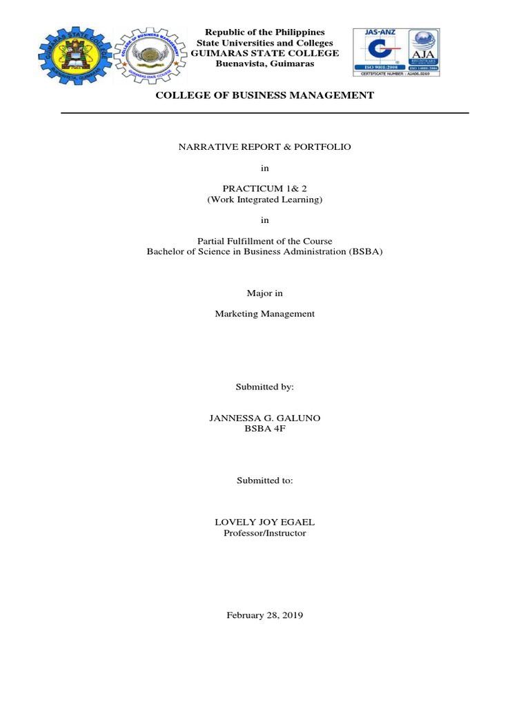 Narrative Report Sample | PDF | Employment | Sustainability