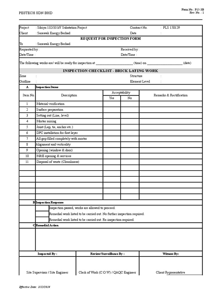 QAQC Form | PDF | Building | Structural Engineering
