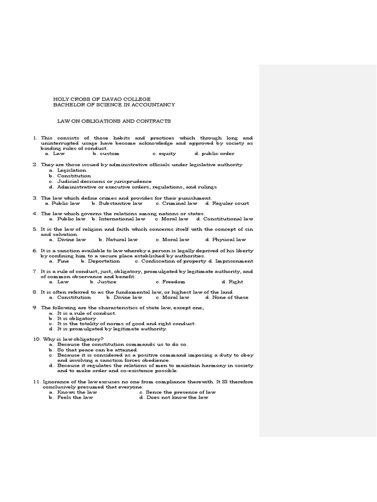 Obligation-and-Contracts-Reviewer 2 | PDF | Law Of Obligations | Negligence