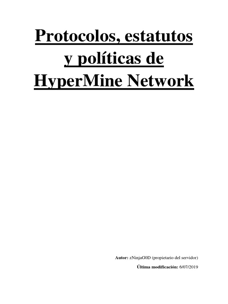 Reglas Hypermine | PDF | Servidor (Computación) | Mojang