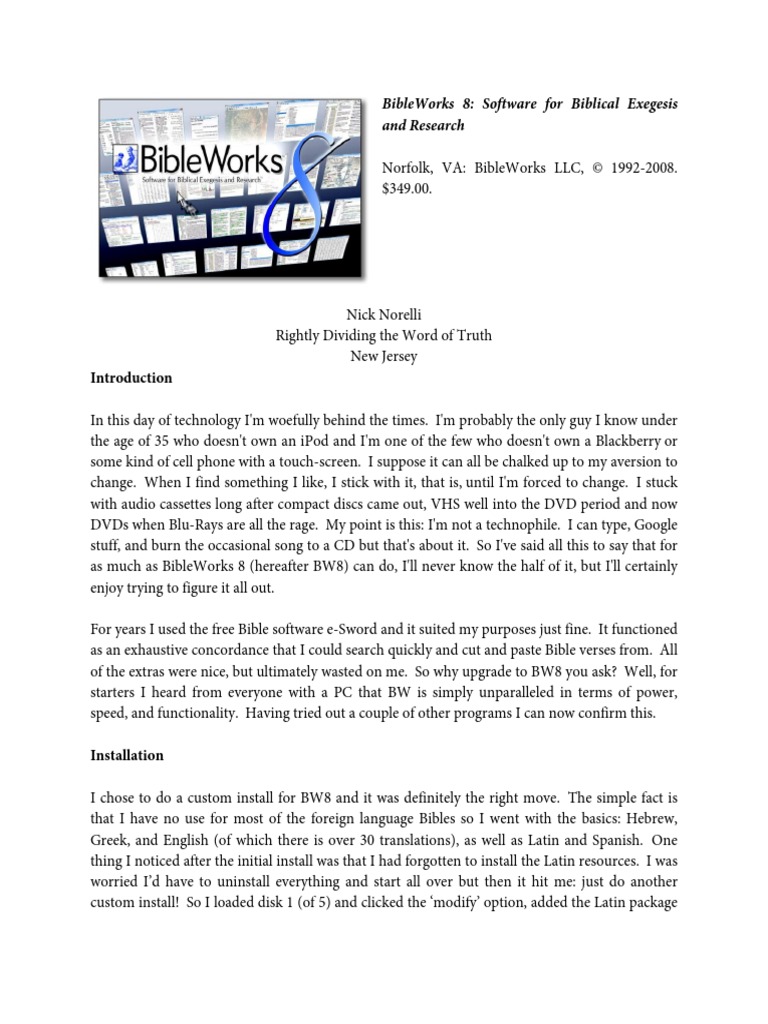 BibleWorks 8 | PDF | Septuagint | Bible