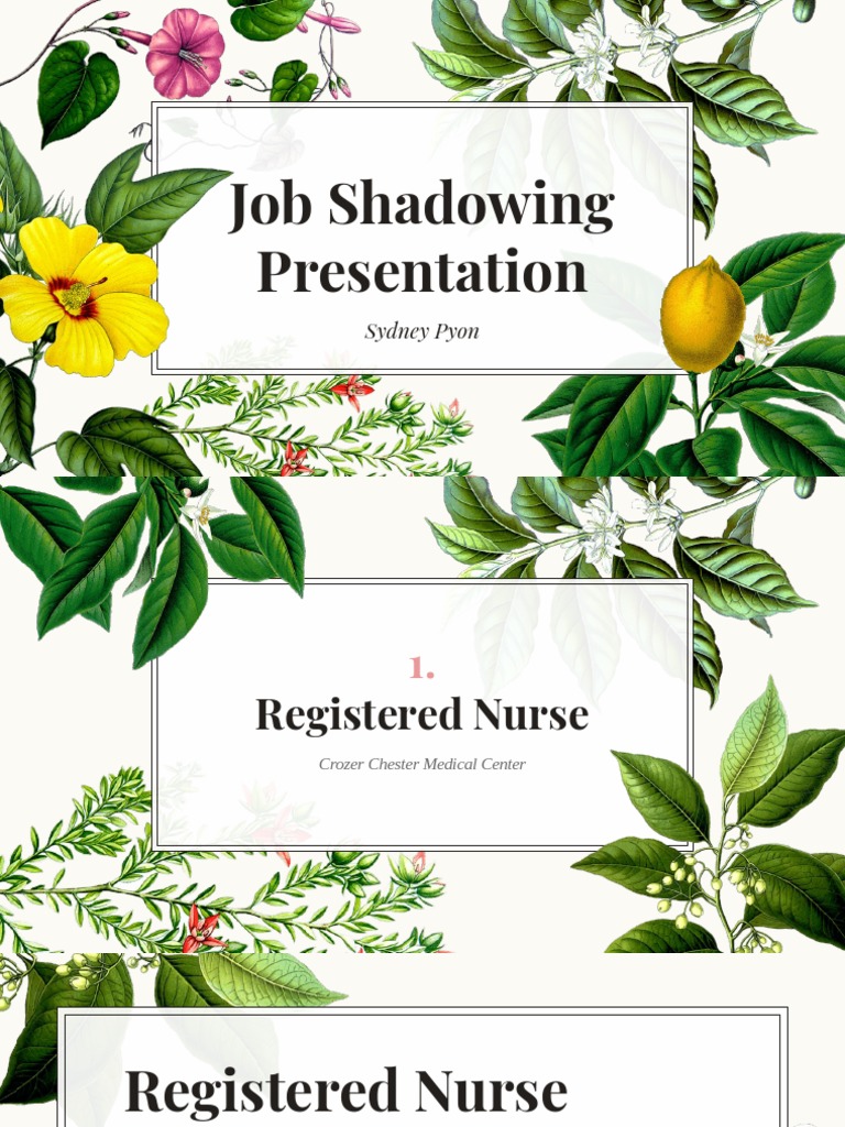 Job Shadowing Presentation | PDF | Nursing | Medicine