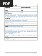 Working Paper Templates | PDF | Revenue | Audit