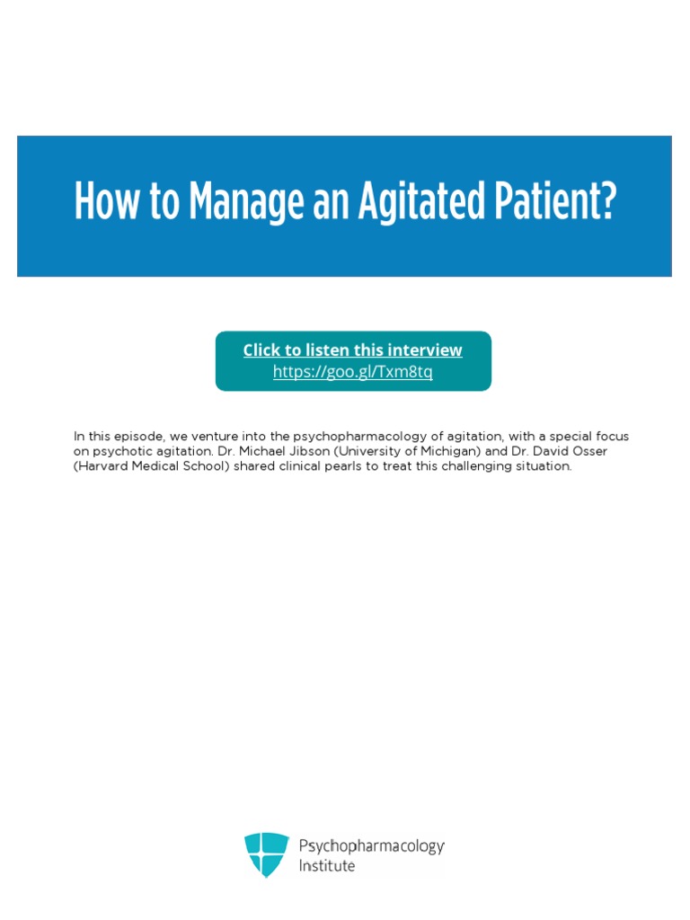 PDF - How To Manage An Agitated Patient PDF | PDF | Antipsychotic ...