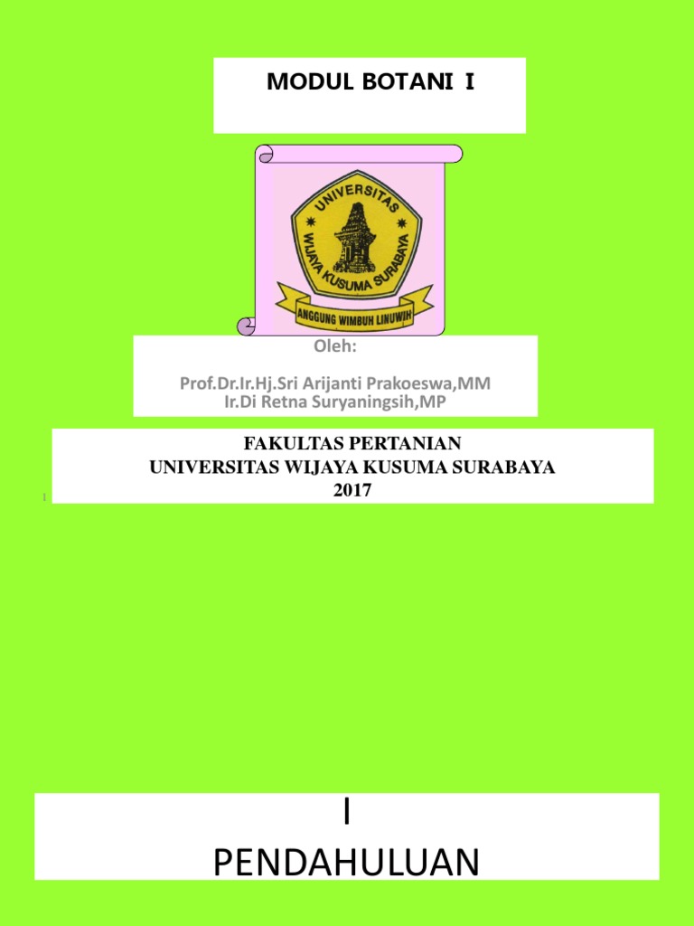 MODUL Botani I RABU | PDF | Sains & Matematika