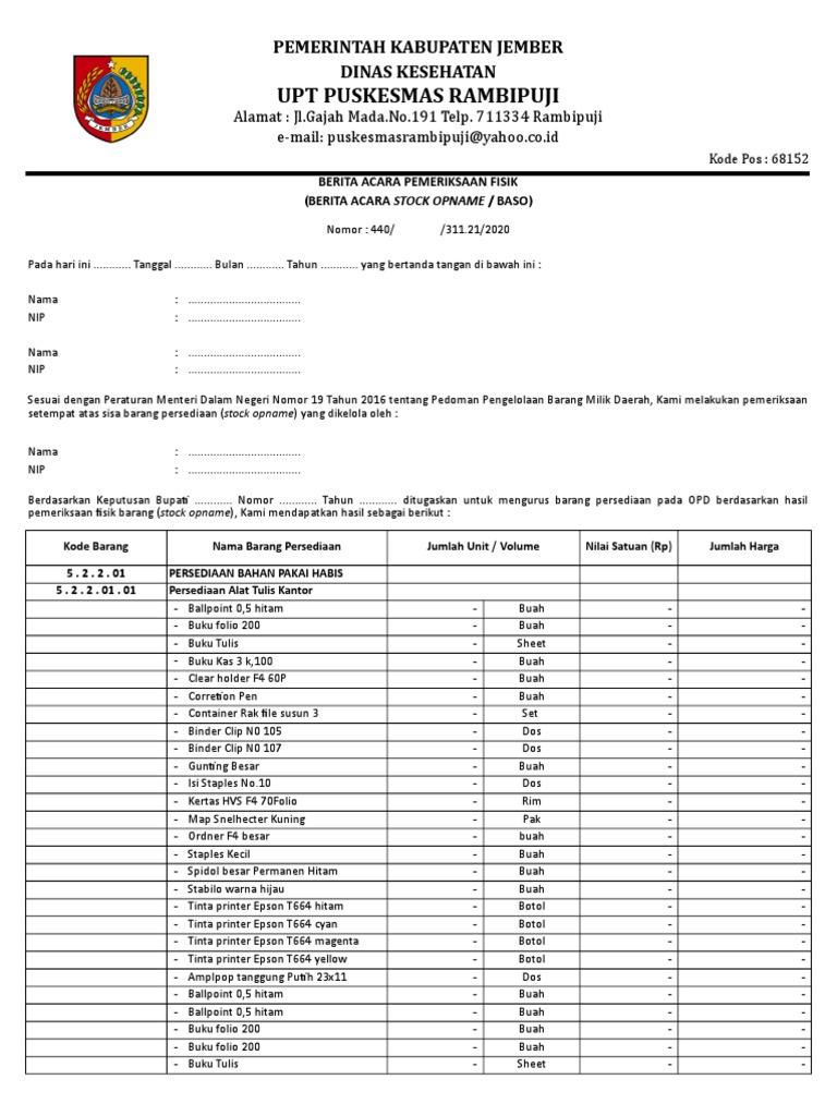 BA Stock Opname | PDF