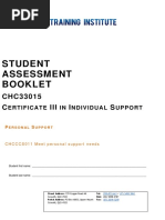 Student Assessment Booklet: CHC33015 Certificate Iii in Individual ...