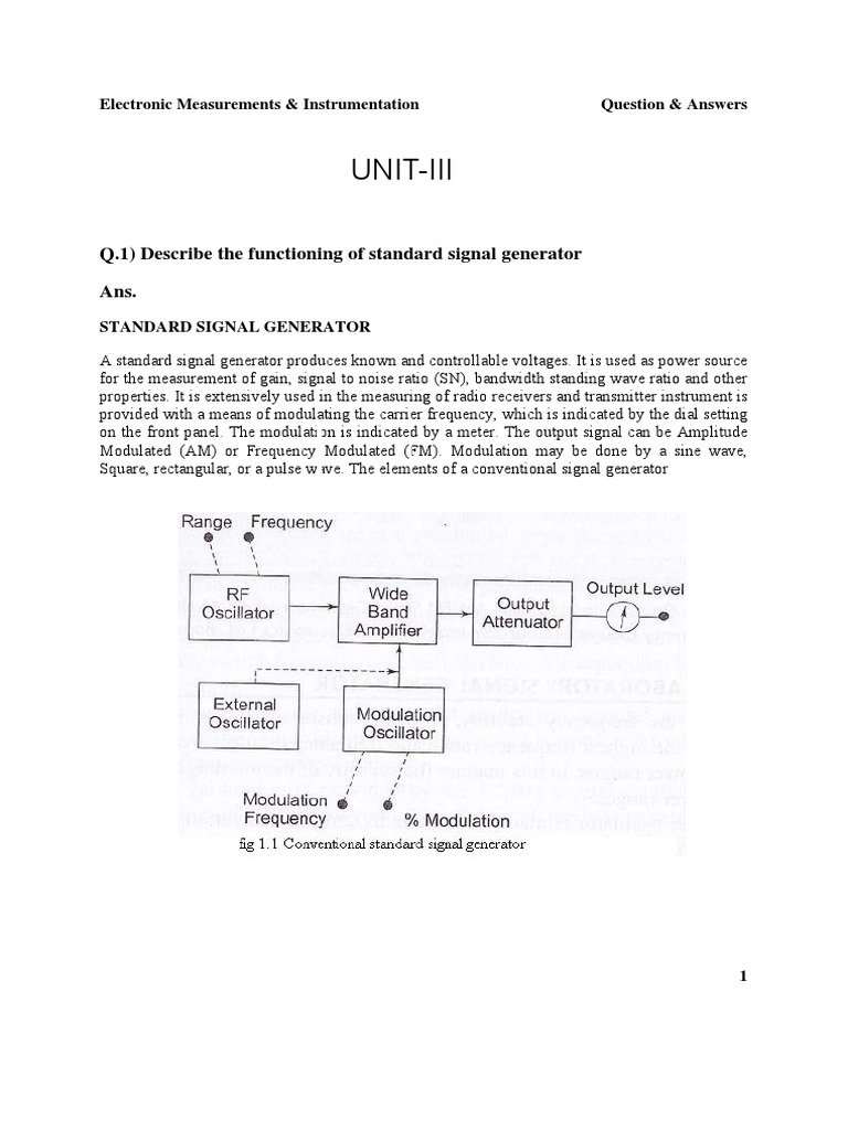 Unit-III-Signal Generators & Wave Analyzers PDF | PDF | Amplifier ...