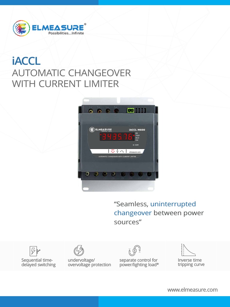 Elmeasure iACCL M300 Changeover Overview | PDF | Mains Electricity ...