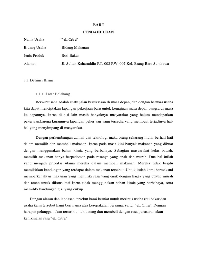 Bab I Roti Bakar Bandung | PDF | Memasak, Makanan, & Anggur | Griya & Taman