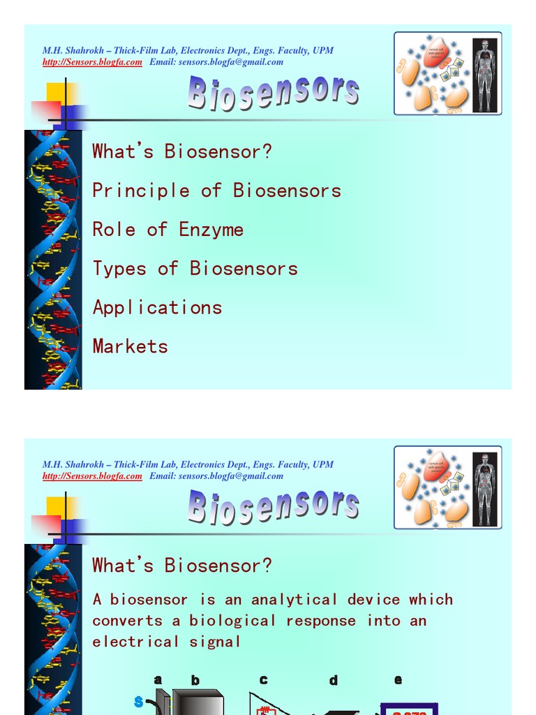 Biosensor Presentation | PDF | Biosensor | Sensor