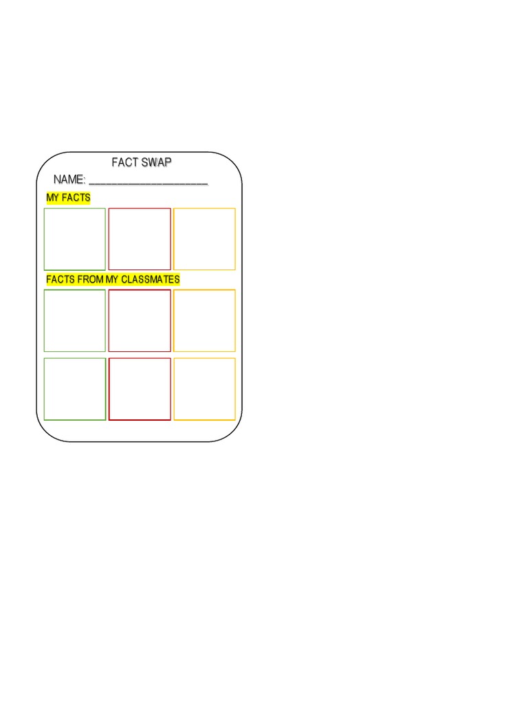 Fact swap - share facts with classmates | PDF
