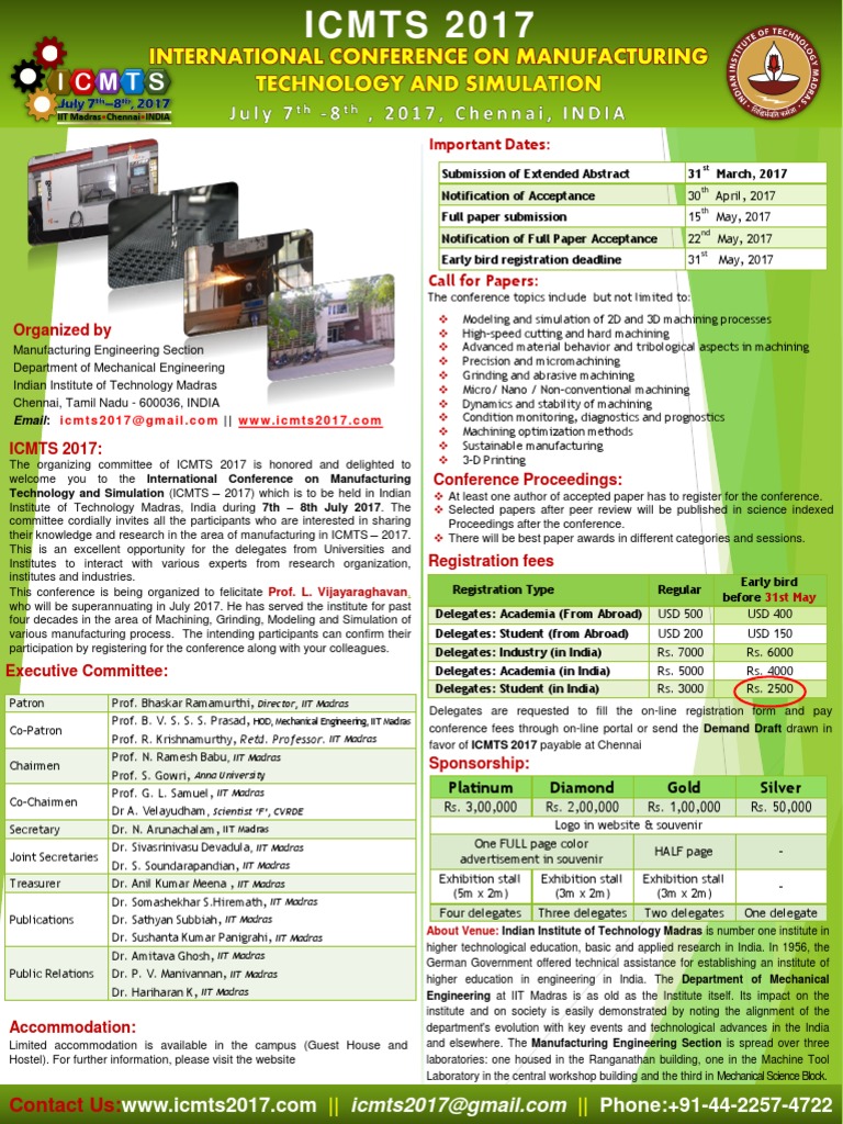ICMTS 2017 Brochure 2 | PDF | Engineering | Science