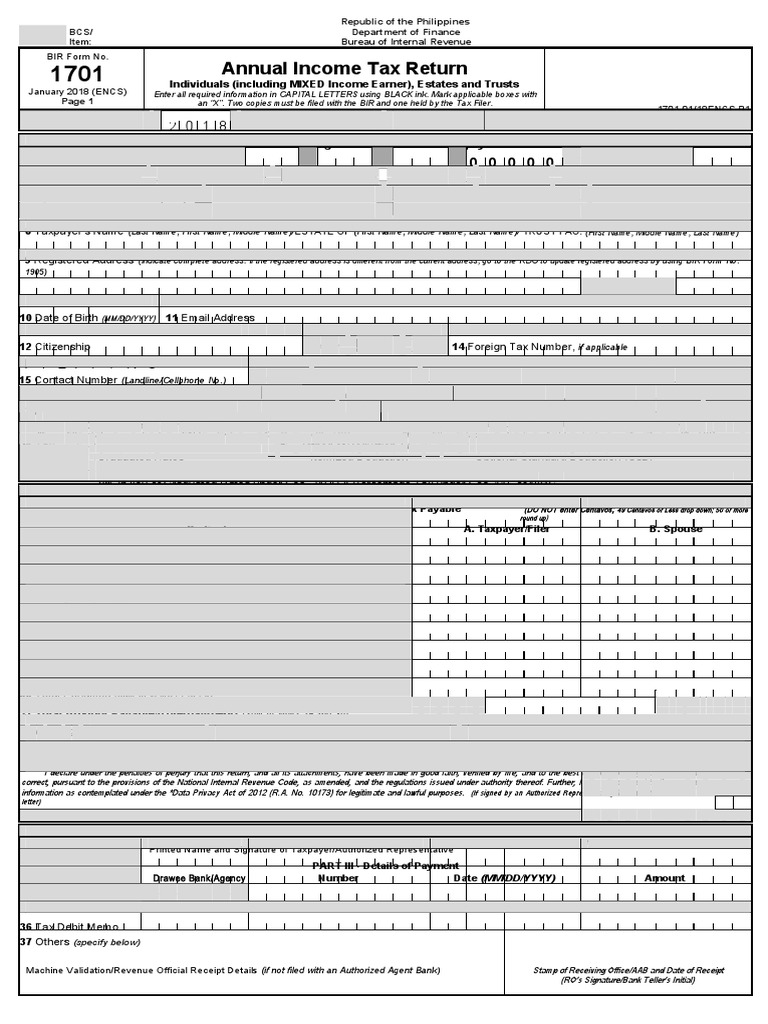 1701 Mixed Template | PDF | Tax Deduction | Income Tax