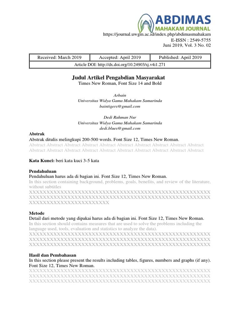 Template Abdimas 2019 | PDF | Typography