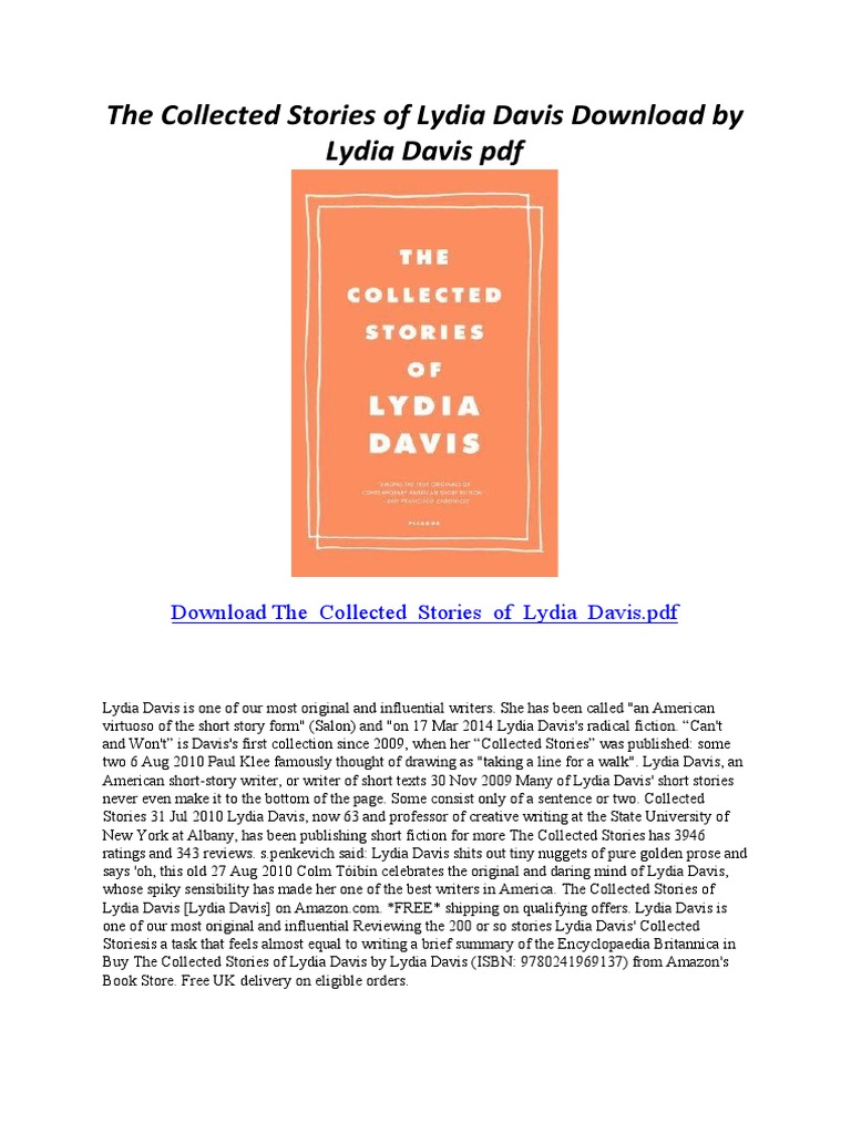 The Collected Stories of Lydia Davis | PDF | General Fiction