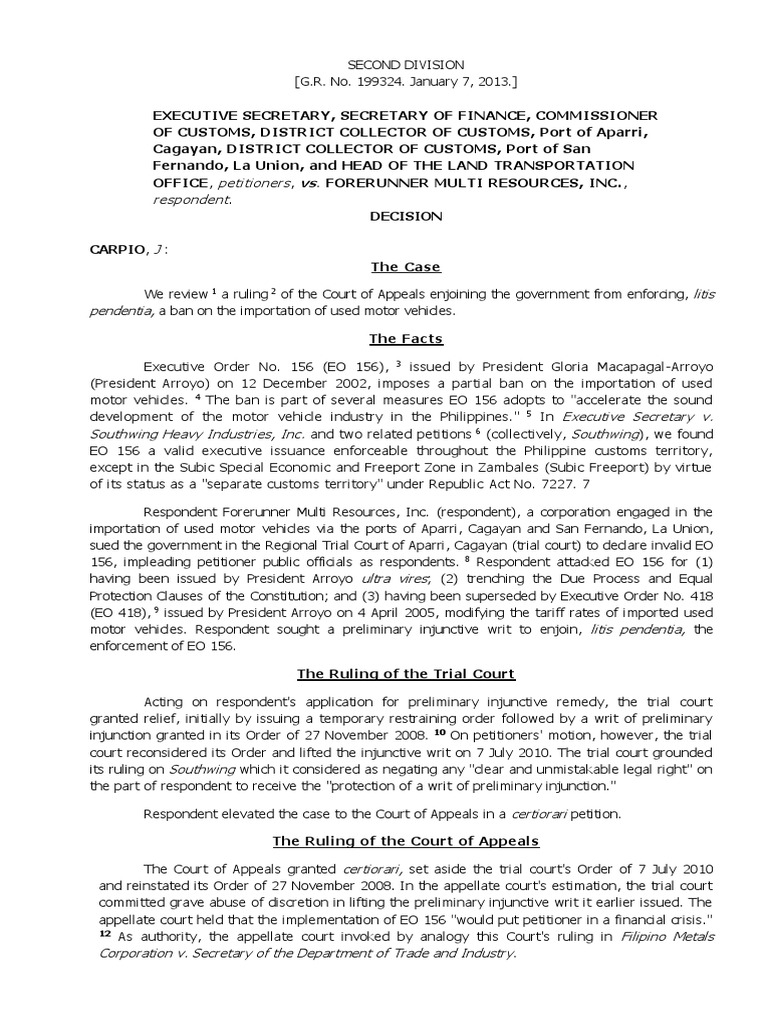 3 Executive - Secretary - v. - Forerunner - Multi | PDF | Injunction | Certiorari