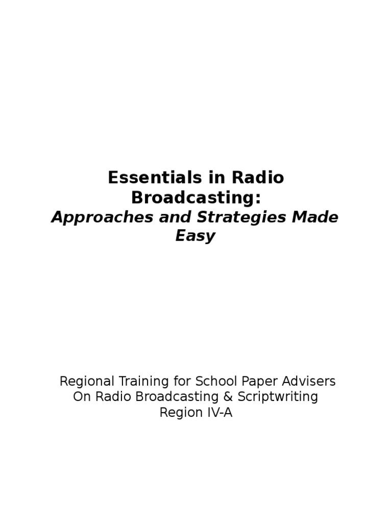 Radio Broadcasting Essentials Guide | PDF | Art