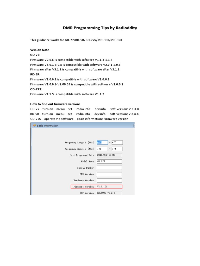 Radioddity DMR Programming Tips - (EN+DE) | PDF | Microsoft Windows | Radio
