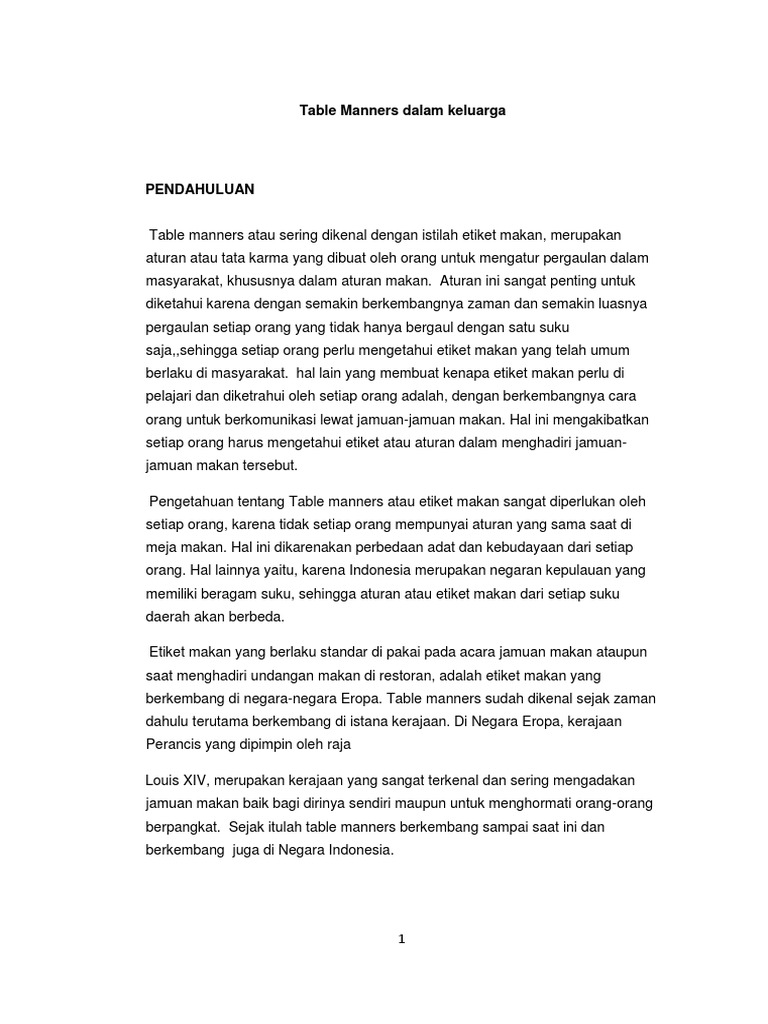 Modul Table Manners | PDF