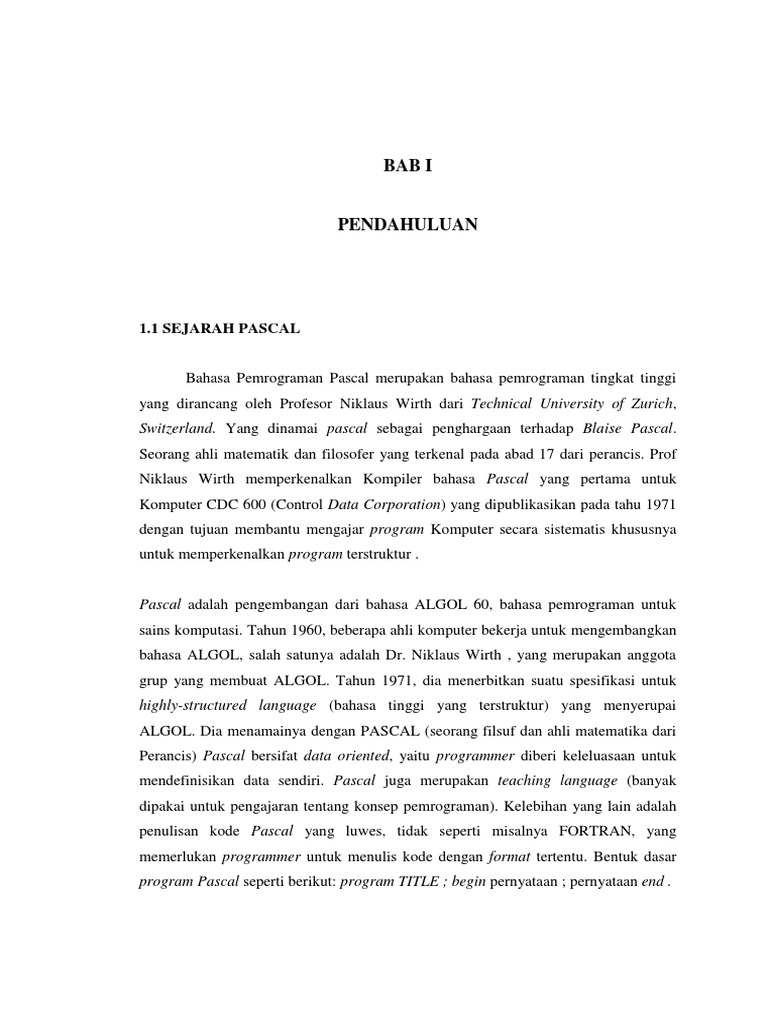 Makalah Pascal | PDF | Komputer