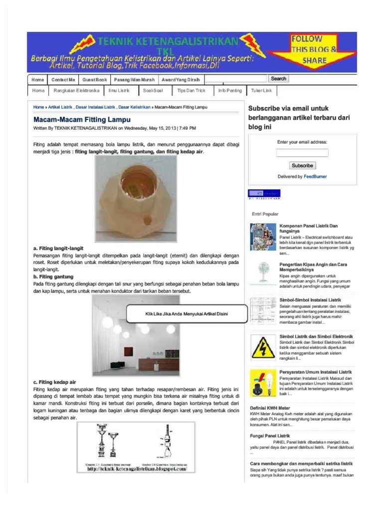 Macam Macam Fitting Lampu | PDF