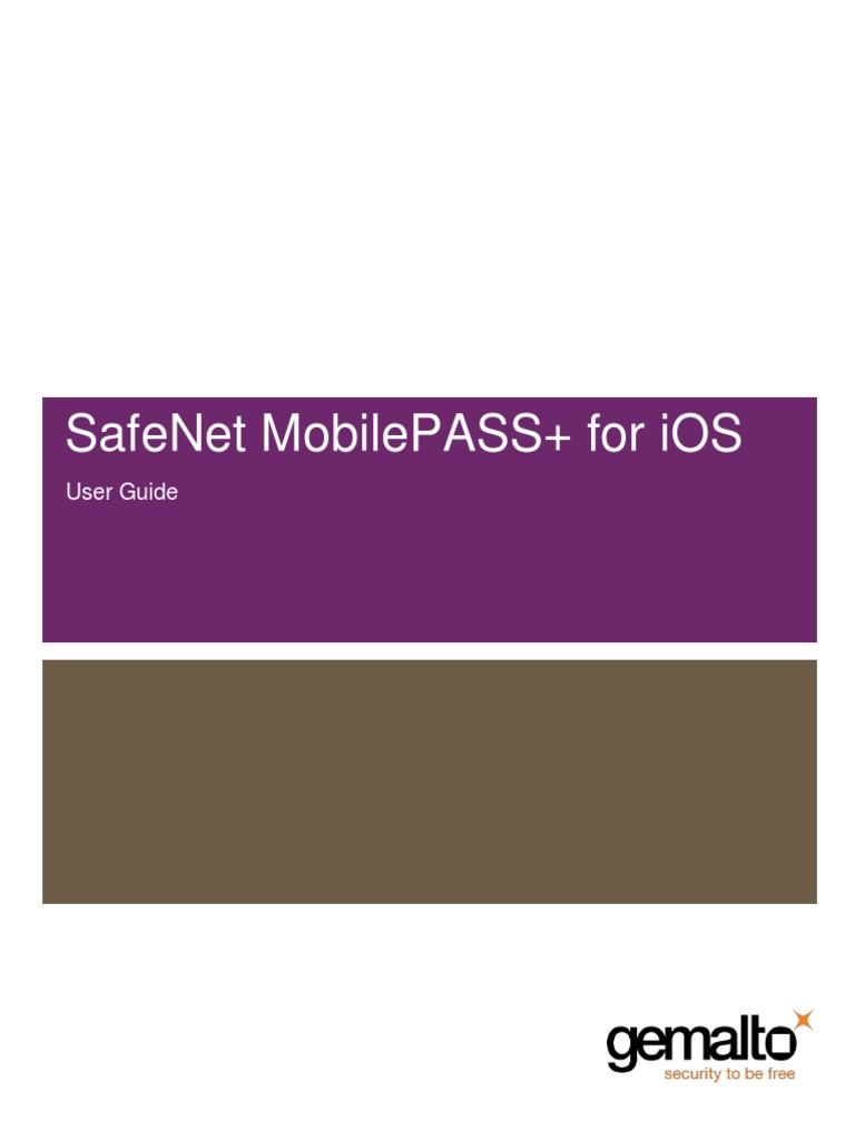 Gemalto MobilePASS - Plus - iOS - 1.3 - User - Guide - RevA PDF ...