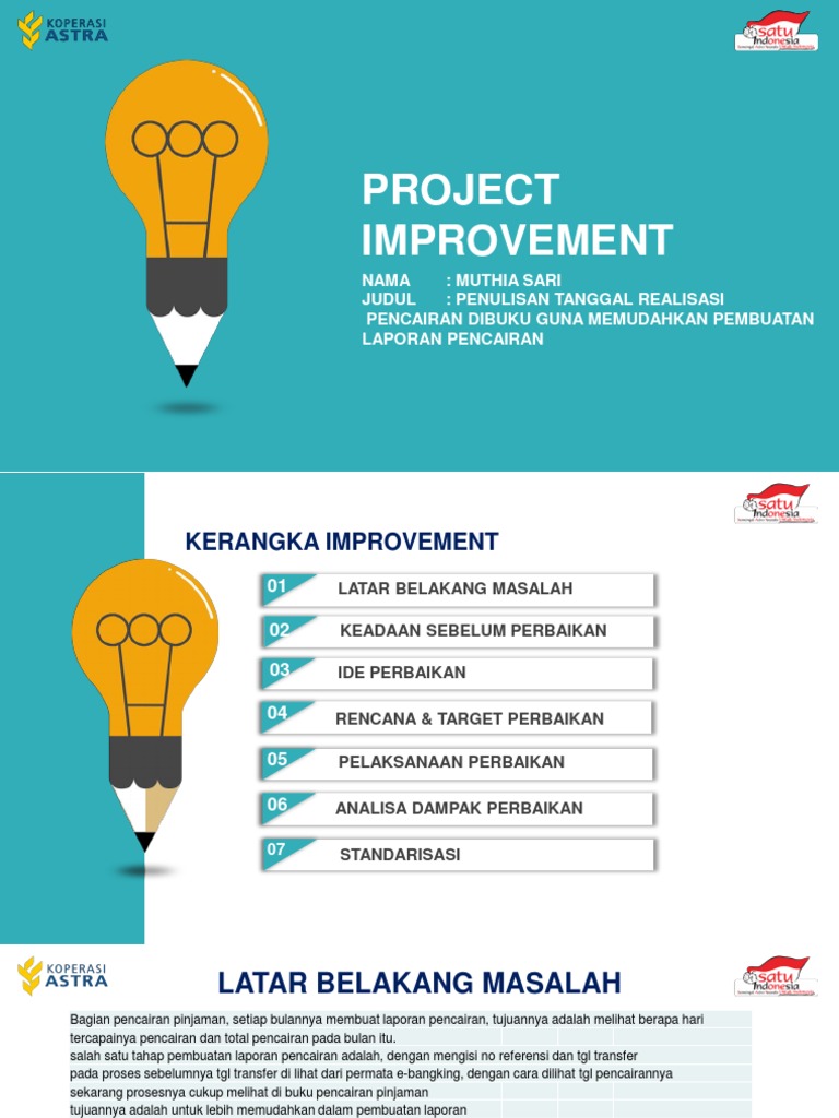 Template Presentasi Project Improvement 2019 | PDF