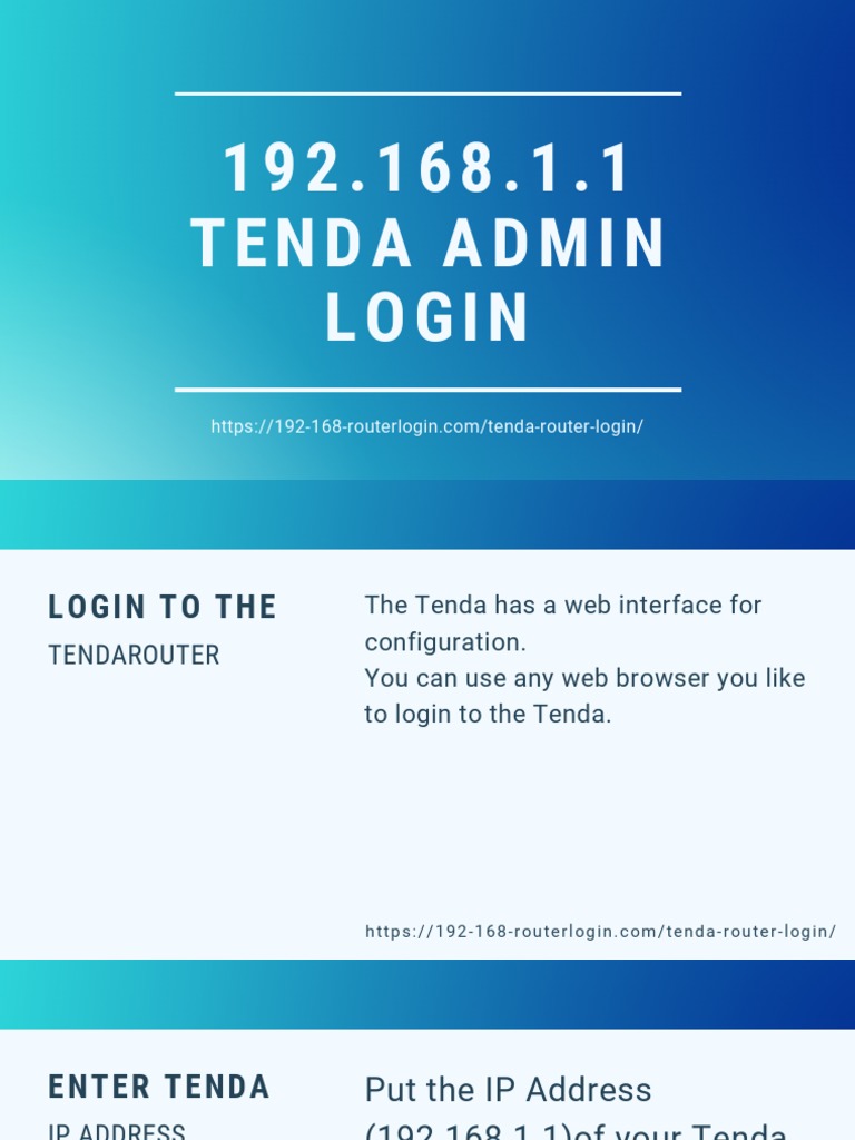 Tenda Router Login Guide | PDF