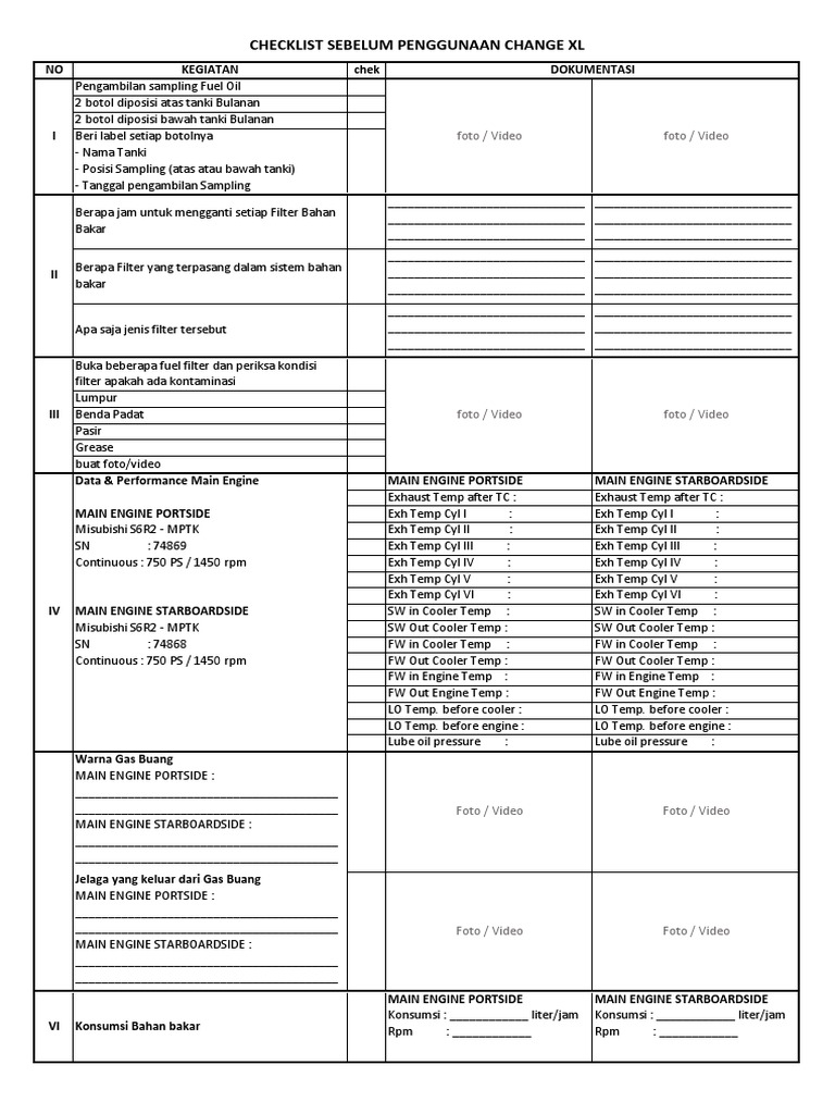 Checklist Data Fuel System | PDF | Soft Matter | Petroleum