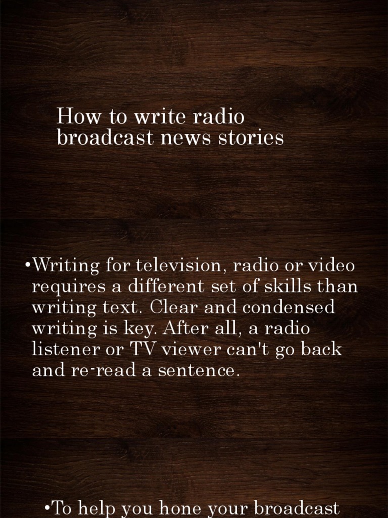 How To Write Radio Broadcast News Stories | PDF | News | Philippines