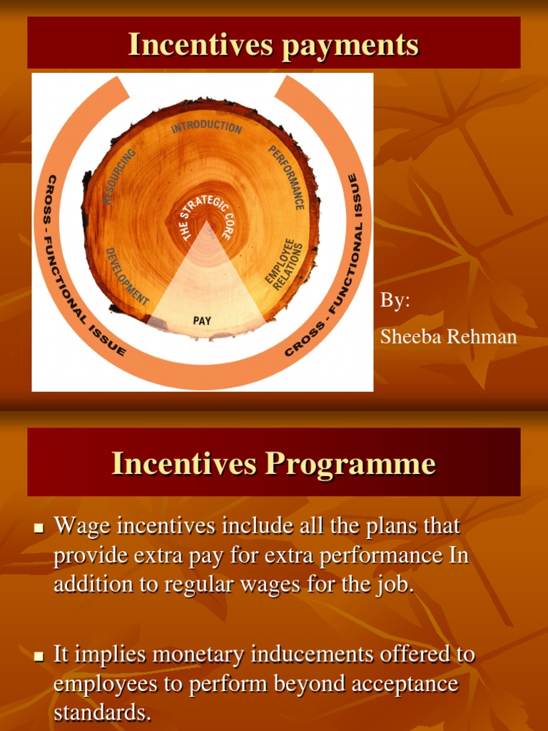 PPT of Incentives Plans | PDF | Piece Work | Employment