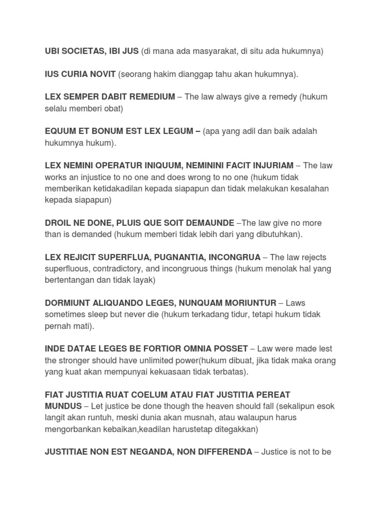 Adagium Hukum dan Prinsip Keadilan | PDF