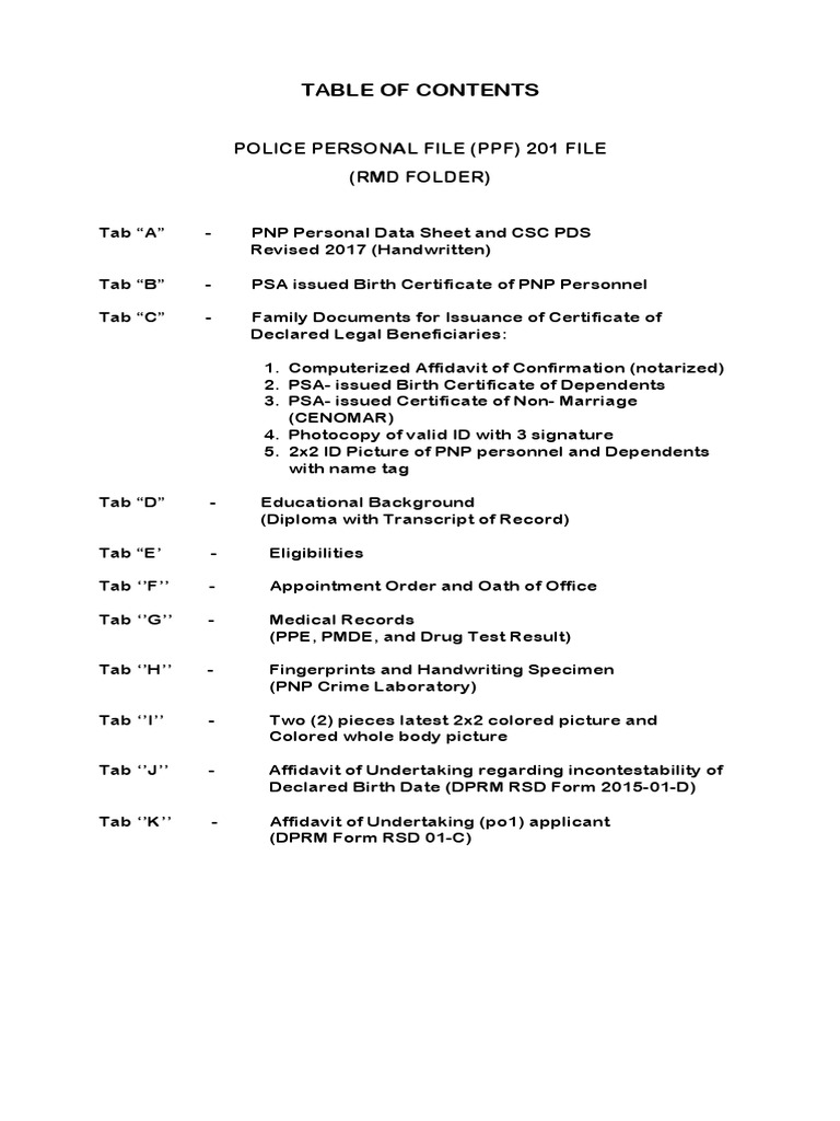 A Comprehensive Guide to a Police Personnel File: Organizing Critical ...