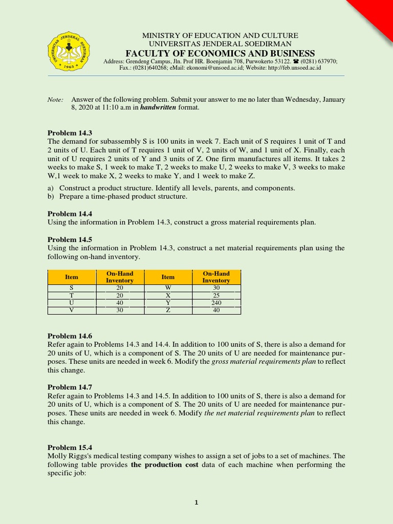 Assignment Operations Management II 2019 | PDF | Reliability Engineering | Inventory